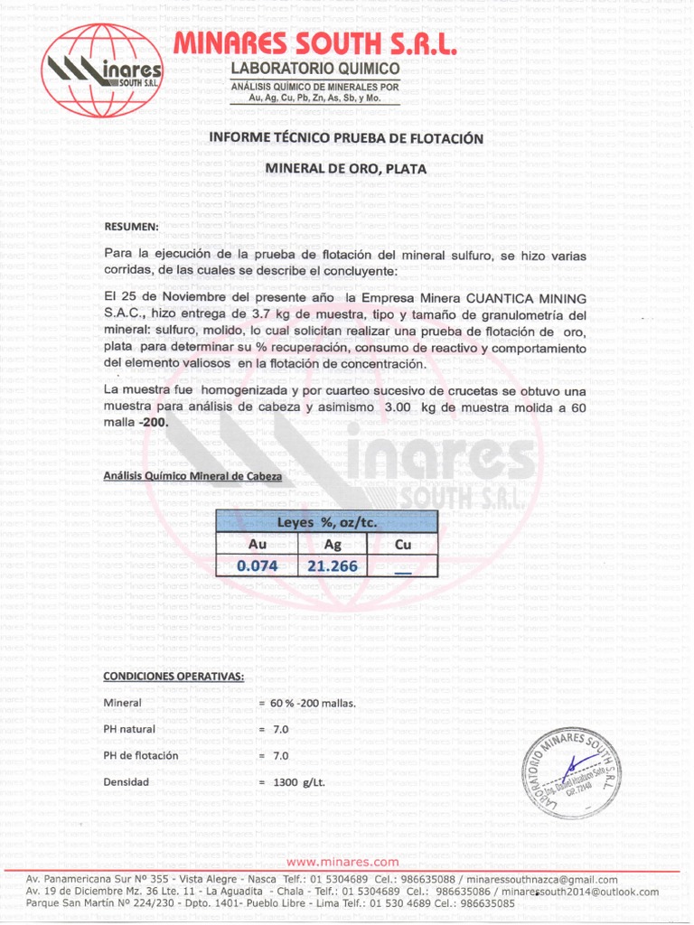 Prueba Metalurgica 1 | PDF