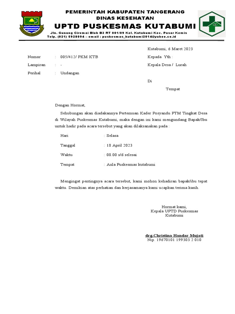 Surat Undangan Dr. Hani | PDF