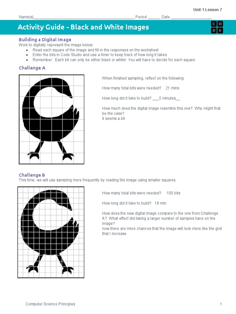 MARIA JOSE QUIÑÓNEZ VARGAS - 01.04 Black and White Images | PDF | Bit | Computer Engineering