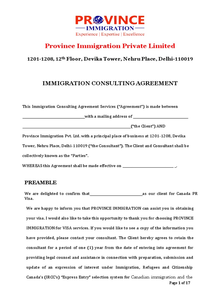 Legal Agreement Demo | PDF | Fee | Travel Visa