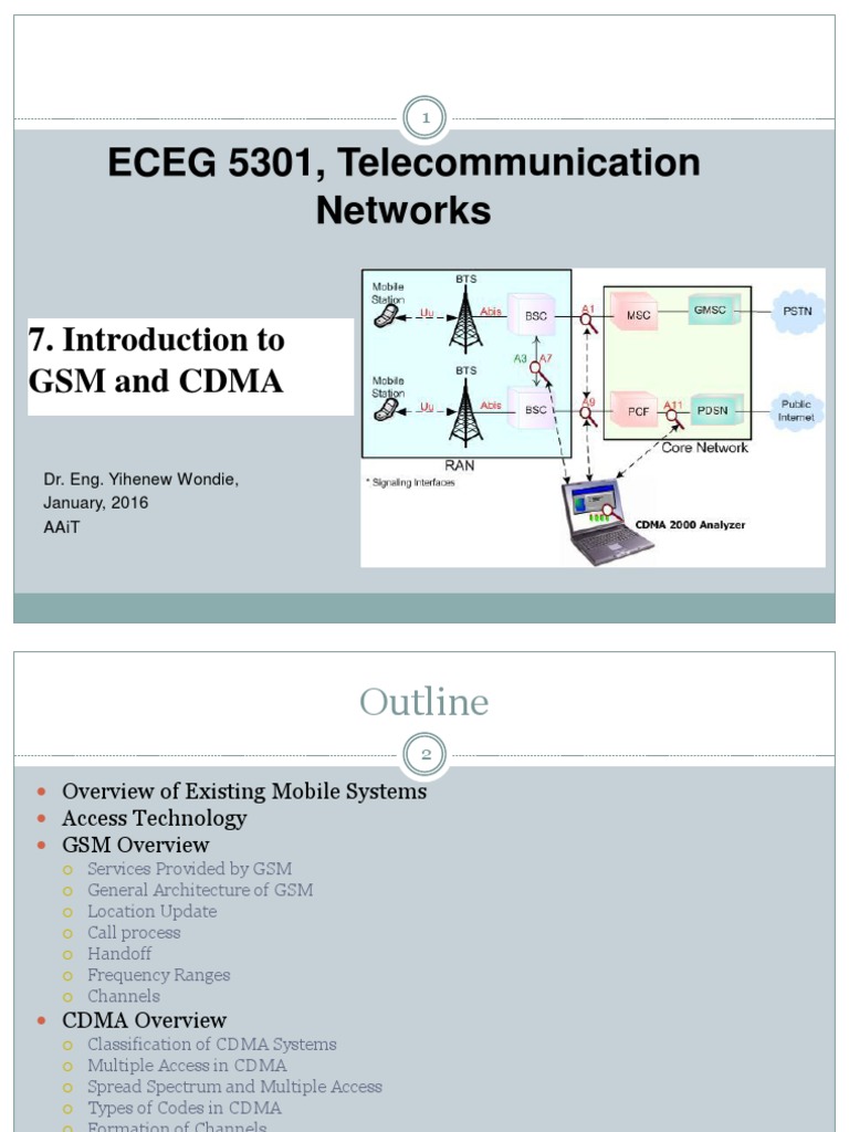 GSM and CDMA Telecom Networks Overview | PDF | Channel Access Method ...