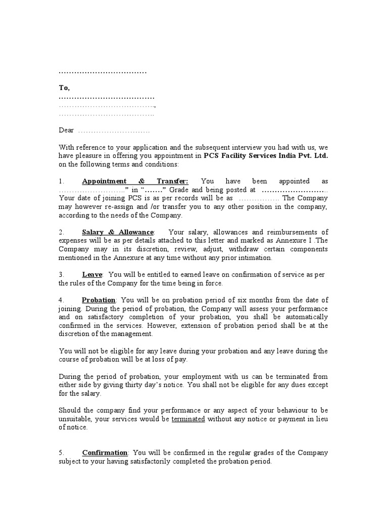 Appointment Letter for Assistant Professor | PDF