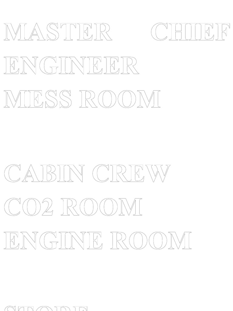 Master Chief Engineer Mess Room Cabin Crew Co2 Room Engine Room Store ...