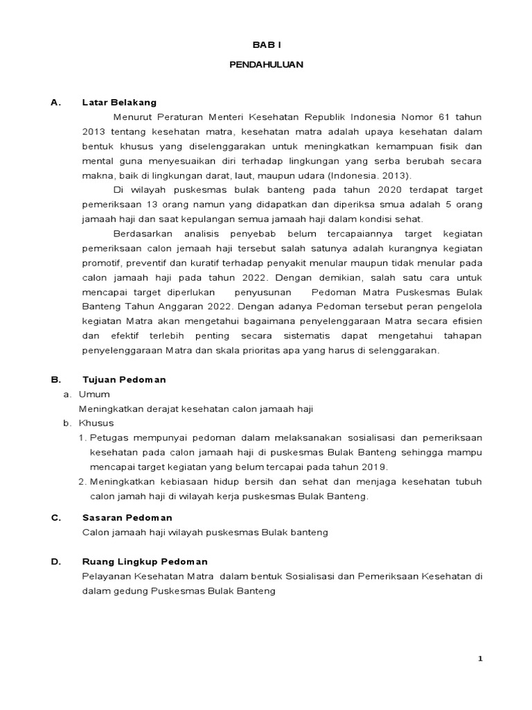 Pedoman MATRA Hal 1,2,3 | PDF