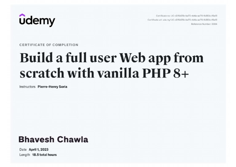 8sem - CSE - 102 - Udemy-Build A Full User Web App From Scratch With Vanilla PHP 8+ | PDF