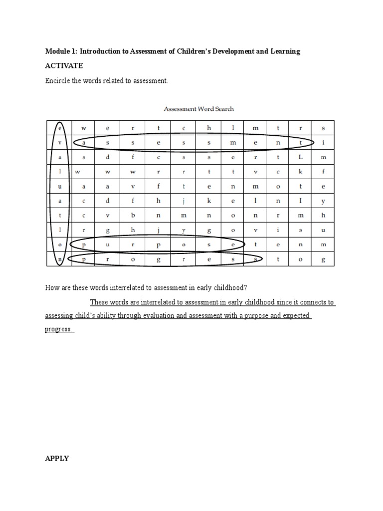 Assessment of Children's Development and Learning | PDF | Educational ...