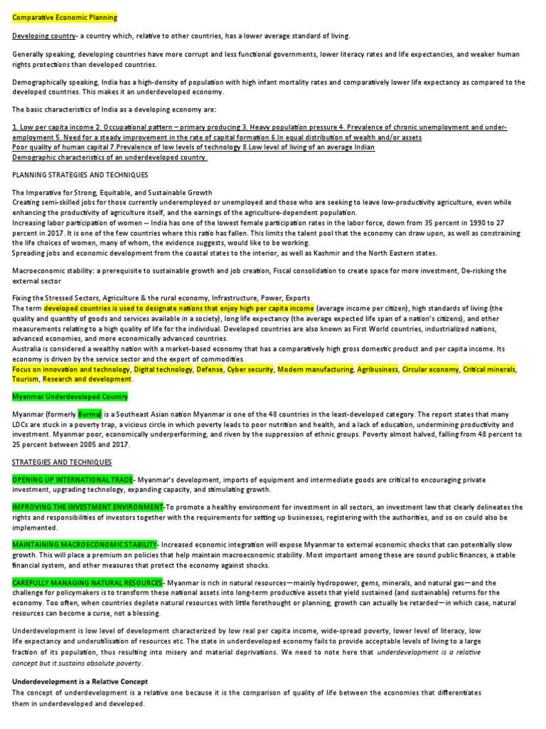 Comparative Economic Plan Fning Download Free Pdf Developing