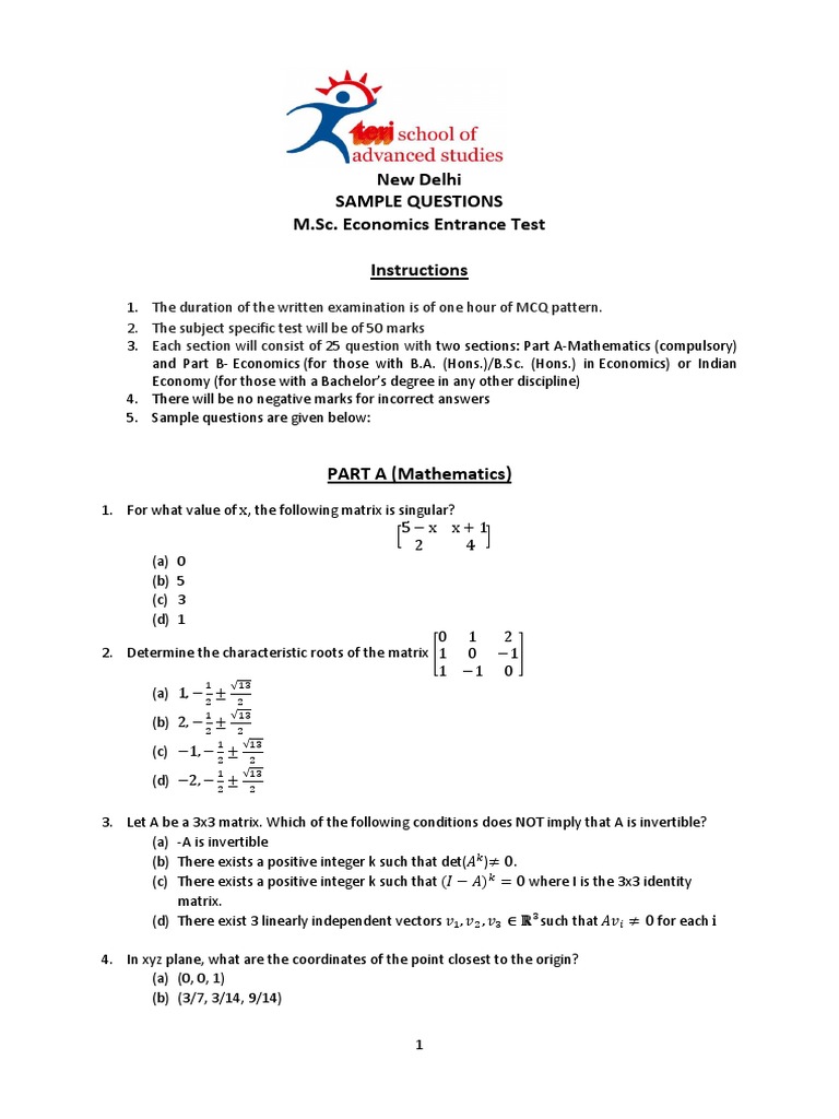 Eco Test SamplePaper | PDF | Demand | Demand For Money