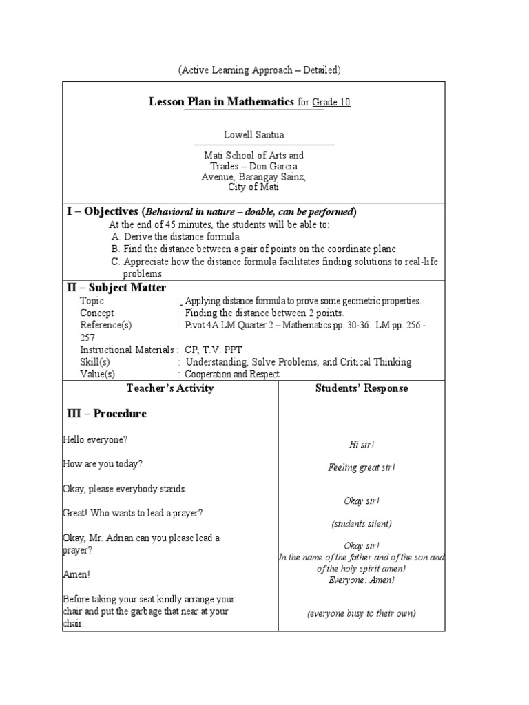 Applying Distance Formula Detailed | PDF | Cartesian Coordinate System ...
