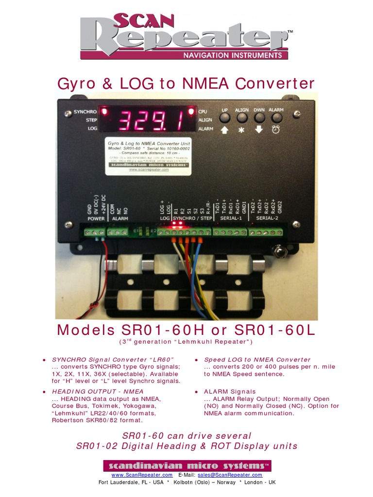 SR01 60 1X Synchro LOG To NMEA Converter | PDF