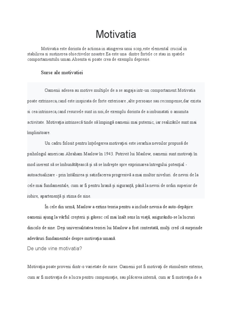 Motivatia Articol | PDF