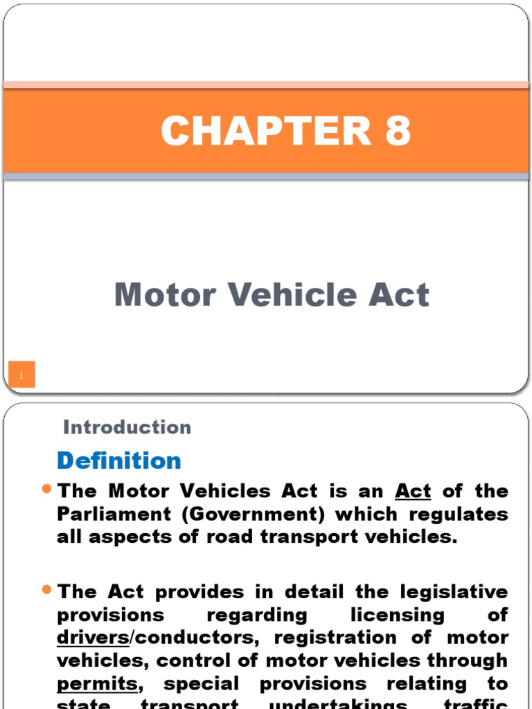 Overview of the Motor Vehicle Act | PDF | Traffic | Driver's License