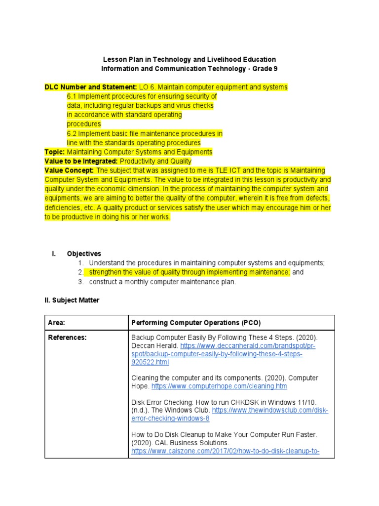 Task 5 Domdom Original Lesson Plan Before Consultation Tle-Ict | Download Free PDF | Antivirus ...