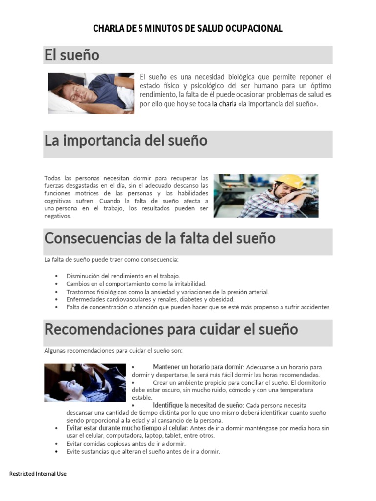 Platica de 5 Min - El Sueño Como Factor de Riesgo en El Trabajo | PDF