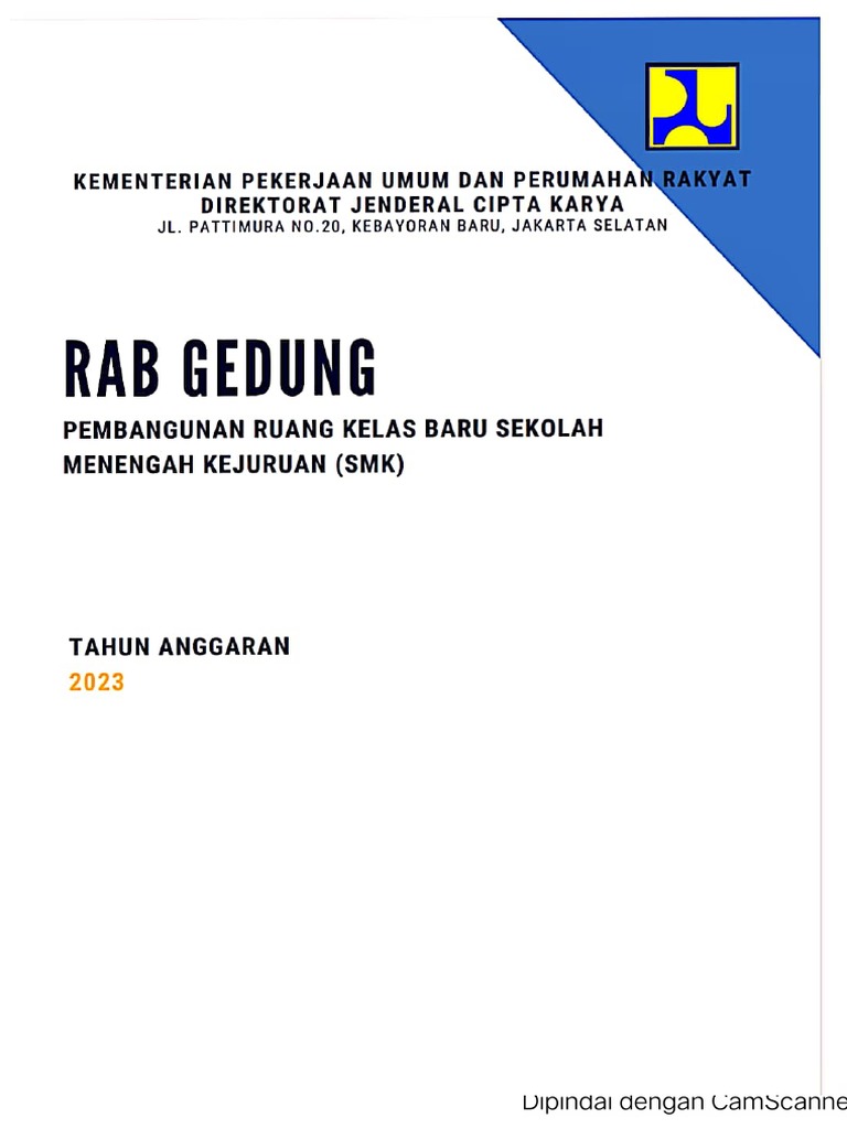 RAB Gedung SMK 2023-1 | PDF