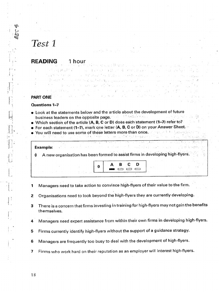 Test 1 - Reading | PDF