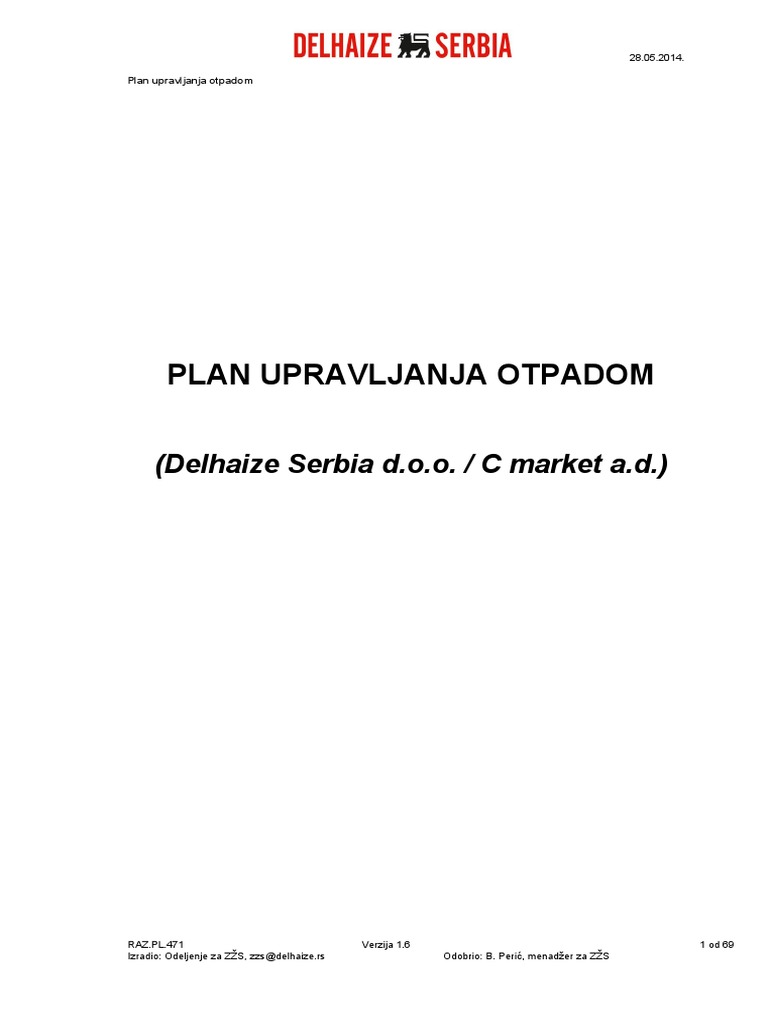 RAZ - pl.471 Plan Upravljanja Otpadom | PDF