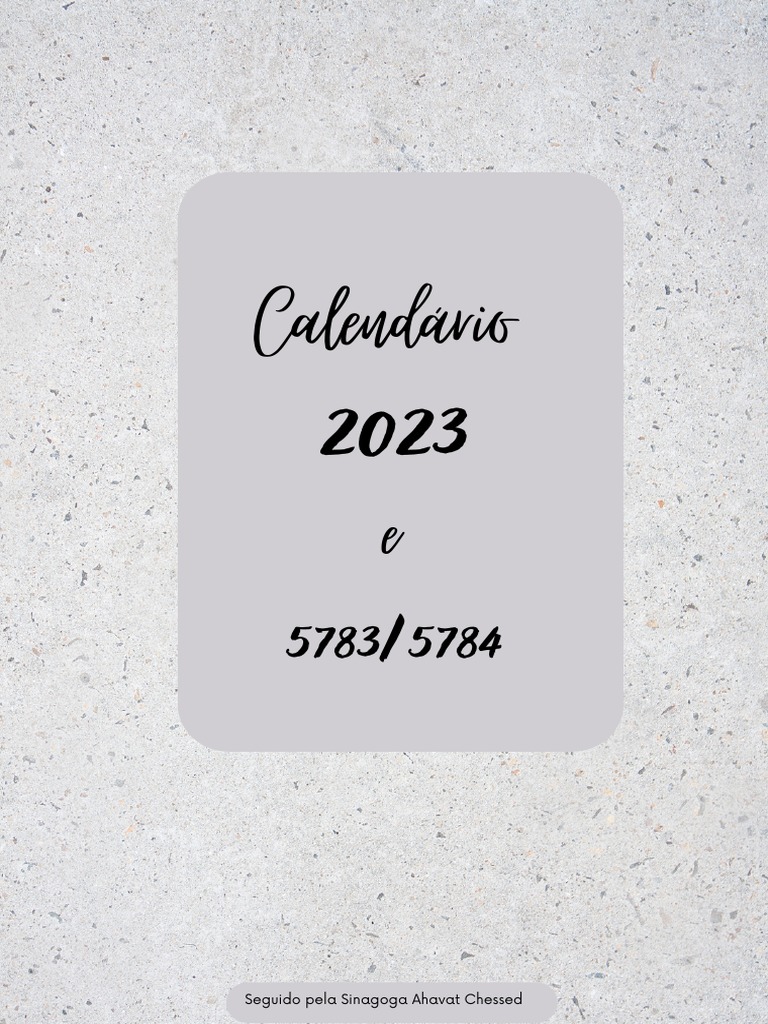 Calendário Judeu | PDF | Feriados judaicos | Leis e rituais judaicos