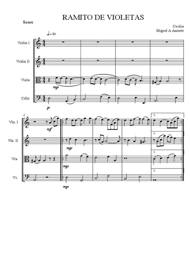Ramito de Violetas Sheet Music Score | PDF