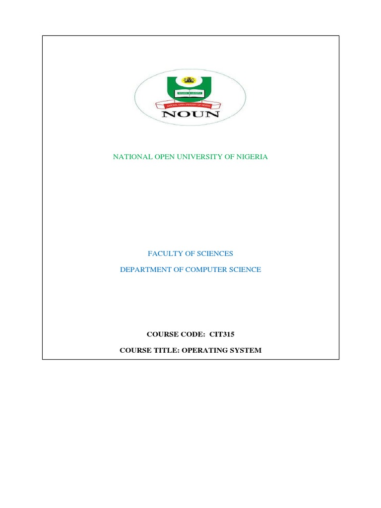 Cit315 Operating System | PDF | Process (Computing) | Scheduling ...