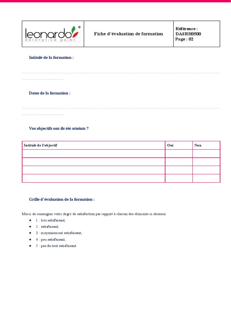 Évaluation de la Formation 2023 | PDF