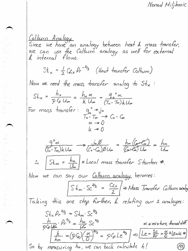 Lecture 23 - Mass Transfer - Analogies | PDF
