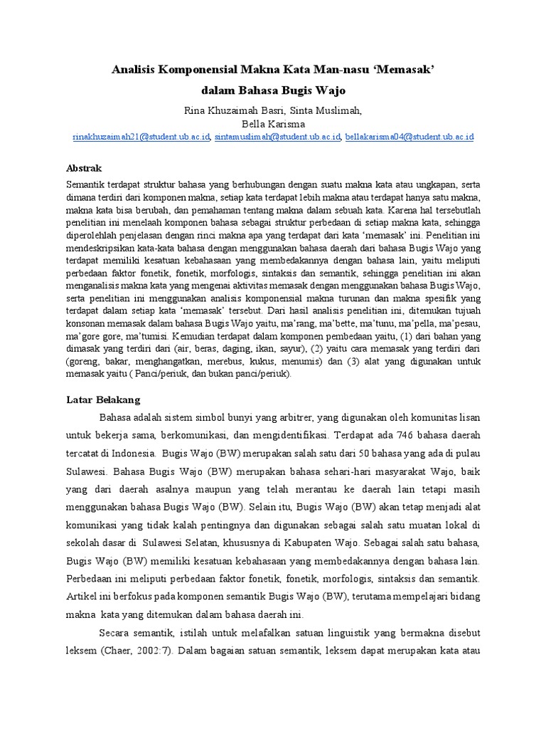 UTS - Semantik - Artikel Penelitian - Kelompok Kelompok 3 (Rina, Sinta, Bella) | PDF