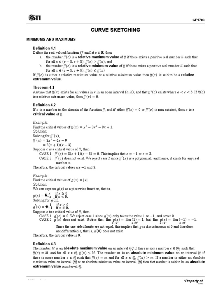 04 Handout 15 | PDF | Maxima And Minima | Function (Mathematics)