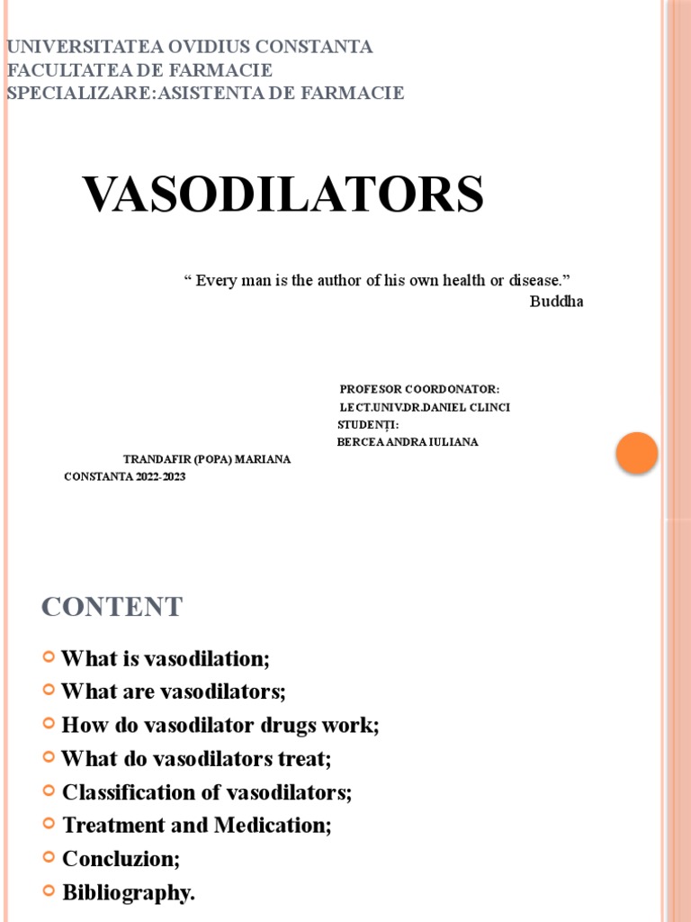 Vasodilators | PDF | Vasodilation | Blood Vessel