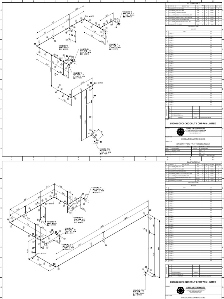 As-Built Isometric Drawing For Mixing Tanks Area | PDF