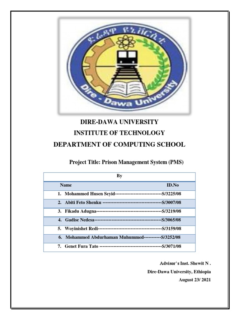Prison Management System: A Project Proposal for the Development of an ...