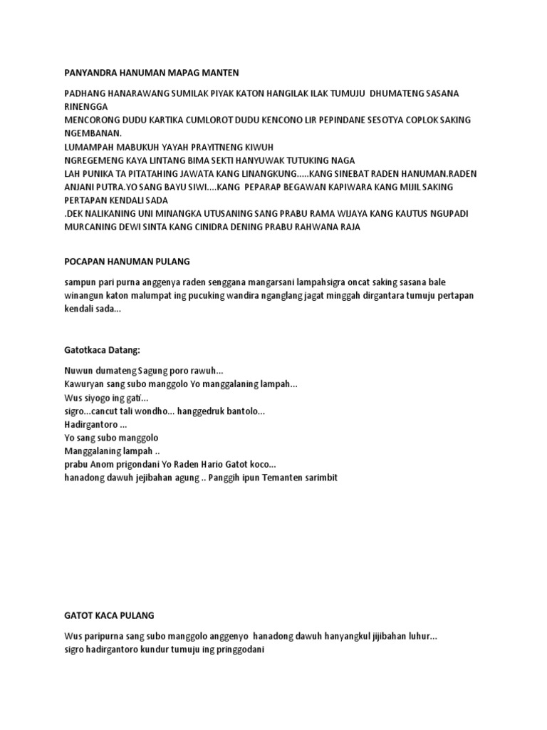 Hanuman Mapag Manten | PDF
