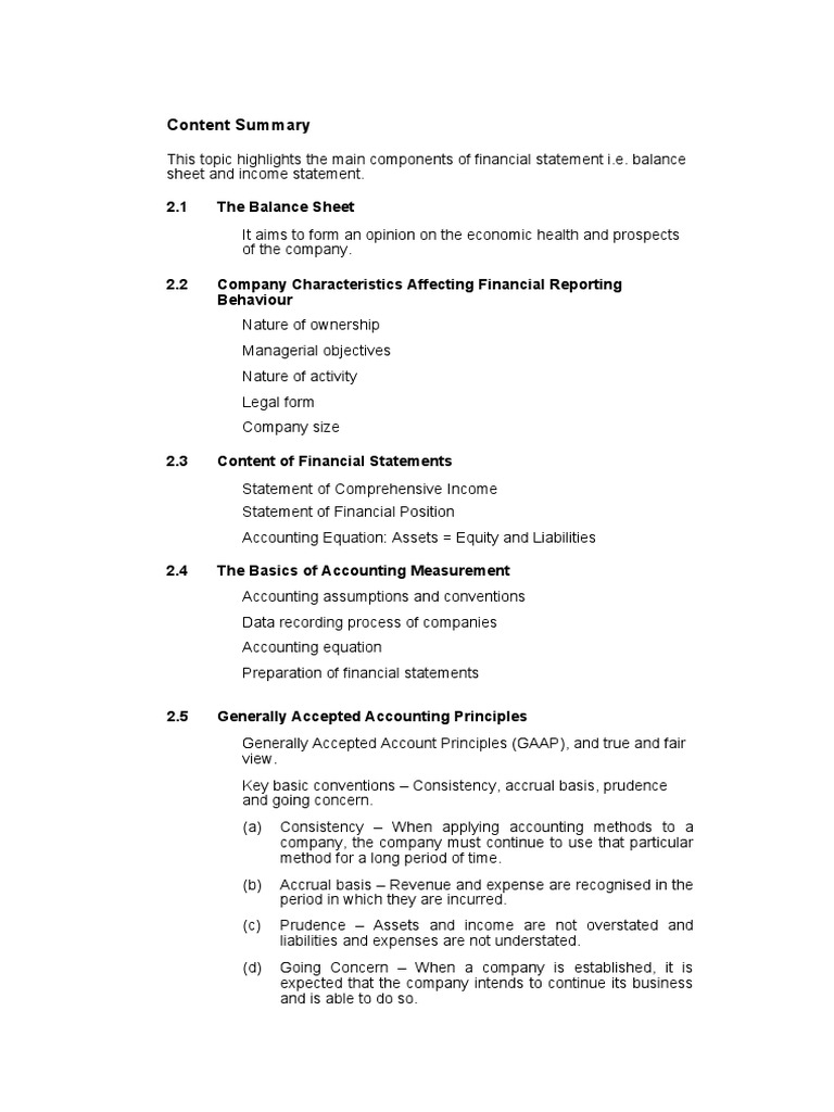 Financial Statements Essentials | PDF