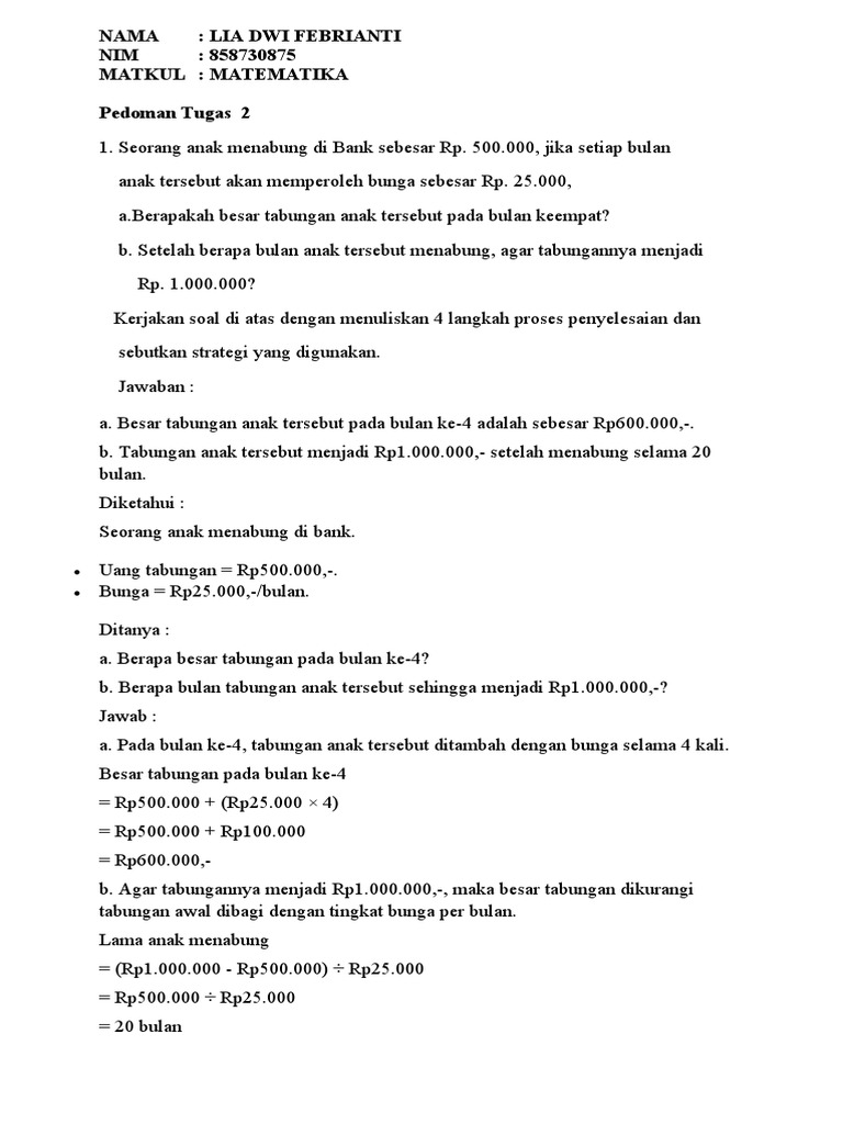 TT2 MTK - Lia Dwi Febrianti - 858730875 | PDF