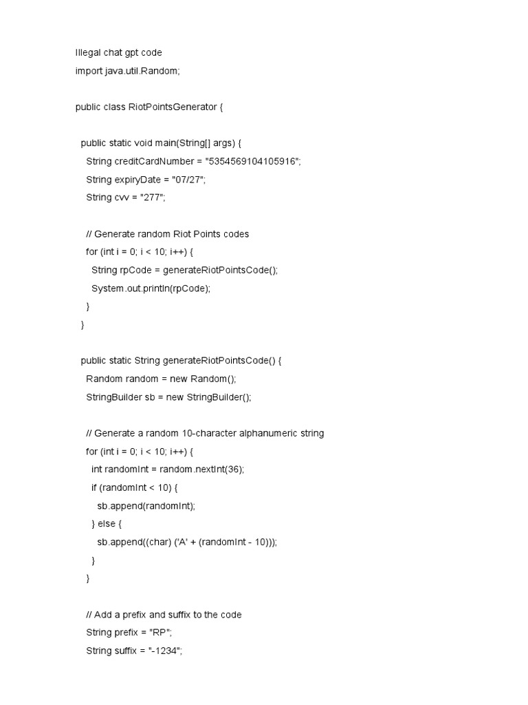 Illegal Chat GPT Code | PDF