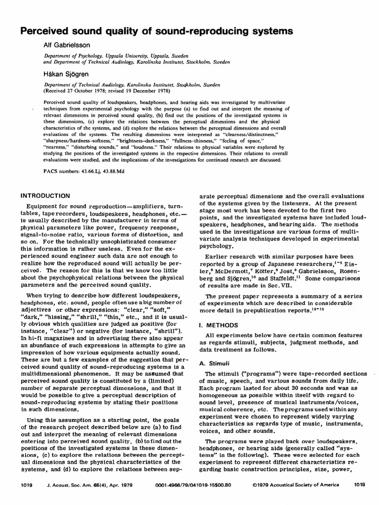 Perceptual Dimensions of Sound Quality: Interpreting the ...