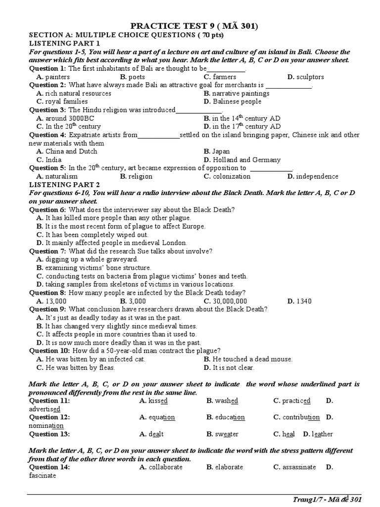 Practice Test 9 | PDF | Nucleation | Horoscope