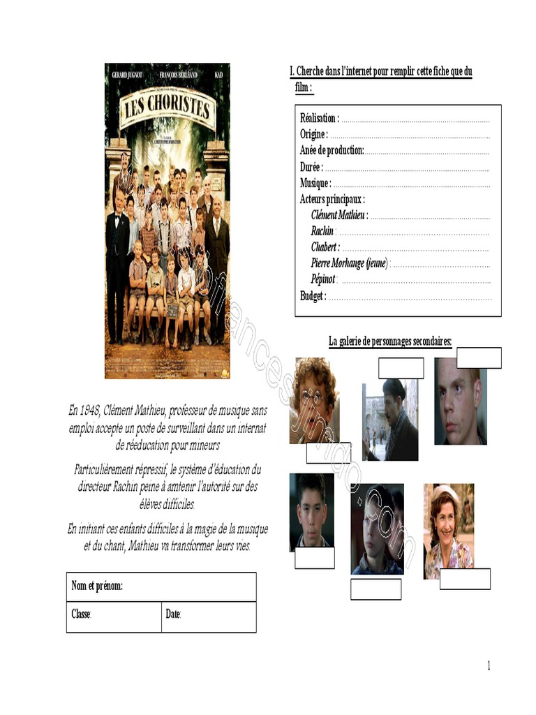 LETTRE PEDAGOGIQUE Les Choristes | Download grátis PDF | Échecs