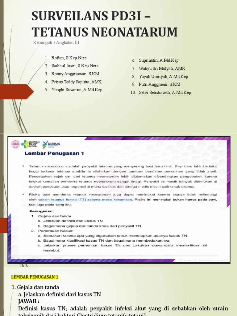 Surveilans Pd3i - Tetanus Neonatarum | PDF