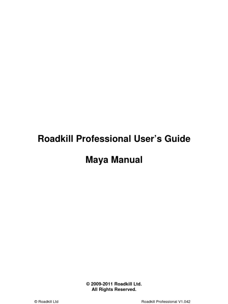 Roadkill Professional Maya Manual | PDF | Texture Mapping | Shader