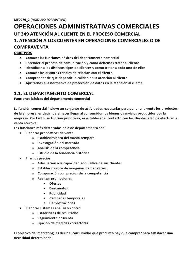 Operaciones Administrativas Comerciales | PDF | Comunicación | Mercado (economía)