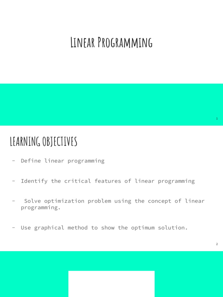 Optimizing Solutions Through Linear Programming An Introduction To The Graphical And Simplex