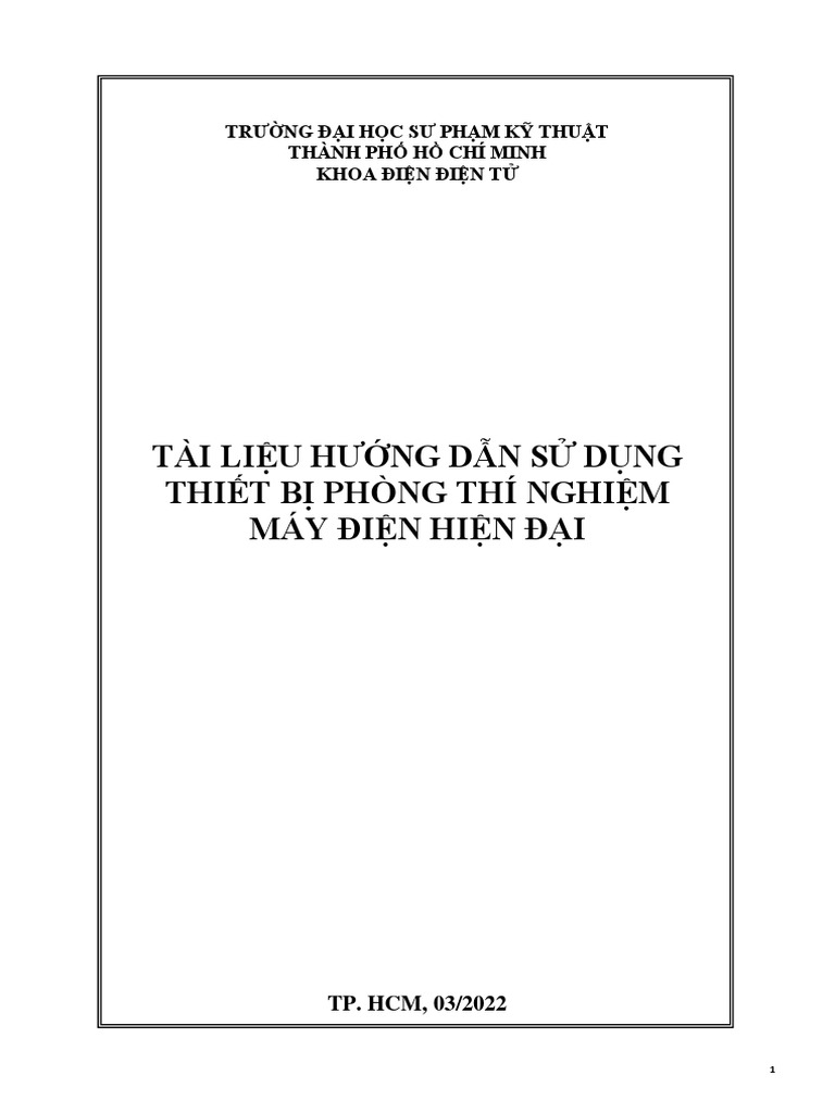 sách thực tập máy điện (ĐH SPKT TPHCM) | PDF