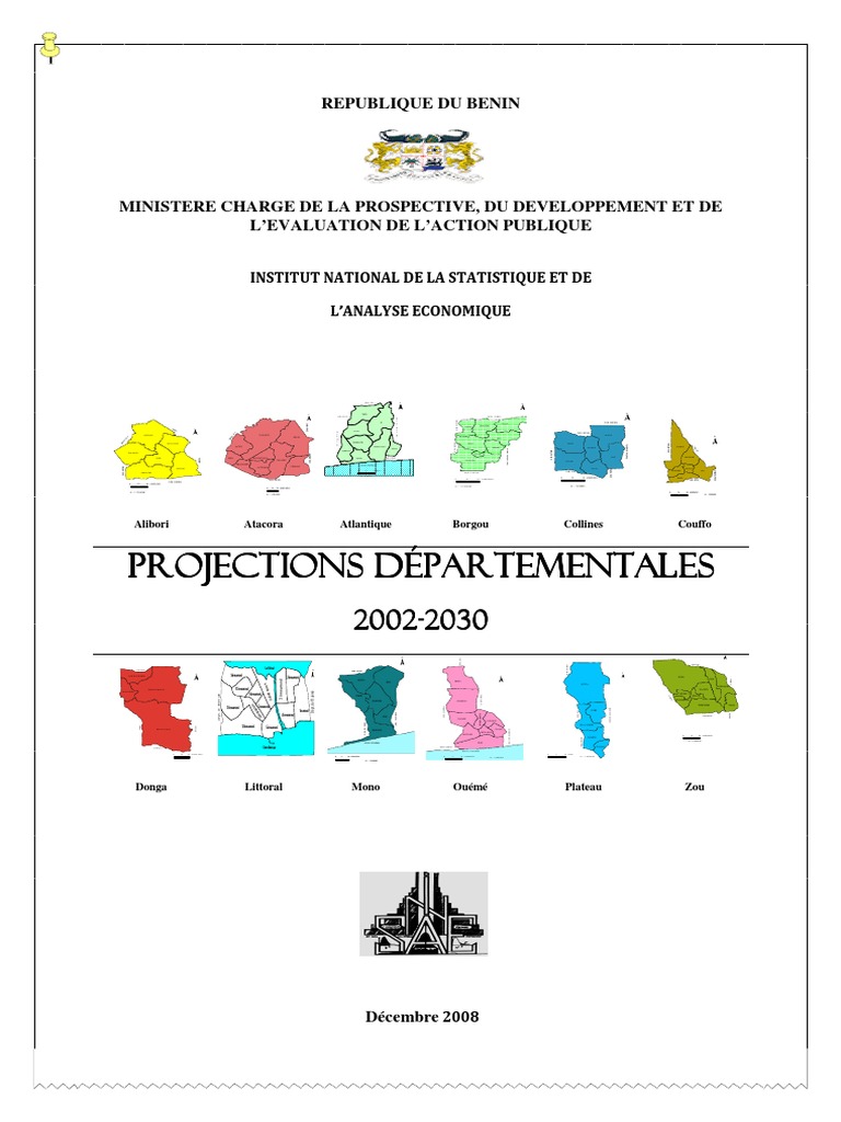 Insae Projection Population Benin Par Departement 2002 A 2030 Pdf
