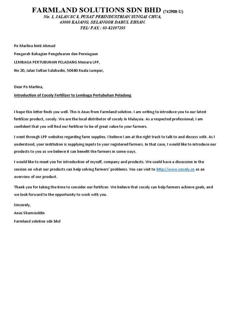 FARMLAND Letterhead Template | PDF