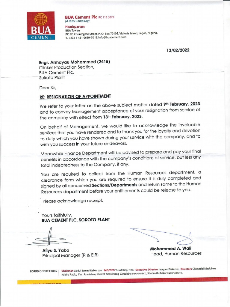 The Letter BUA | PDF