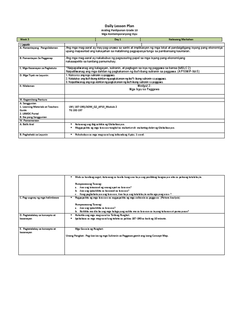 DLP Q2 Isyu Sa Paggawa No. 1 | PDF