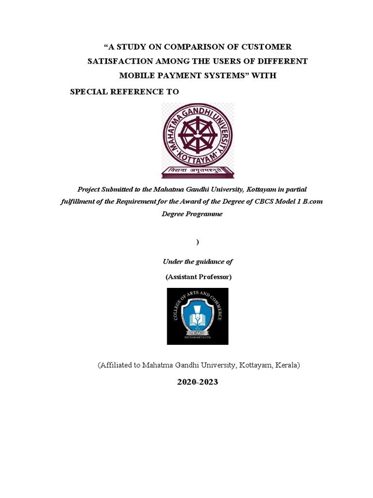 A Study On Comparison of Customer Satisfaction | PDF | Pay Pal | Payments