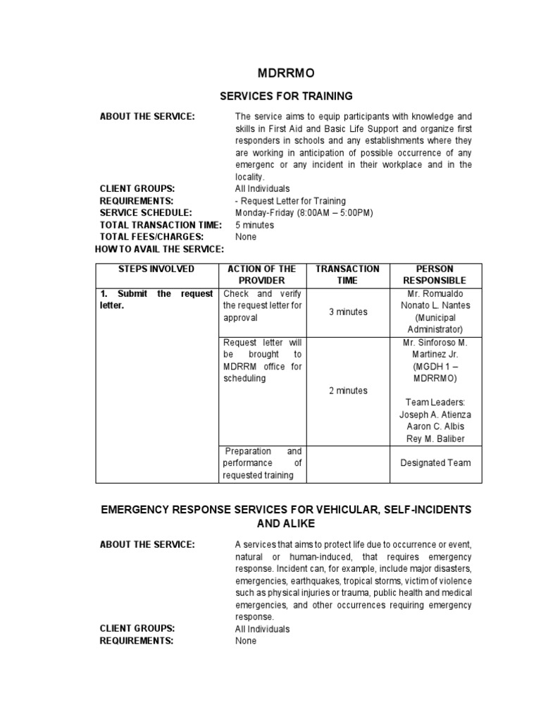 Arta Mdrrmo Format | Download Free PDF | Emergency | Occupational ...