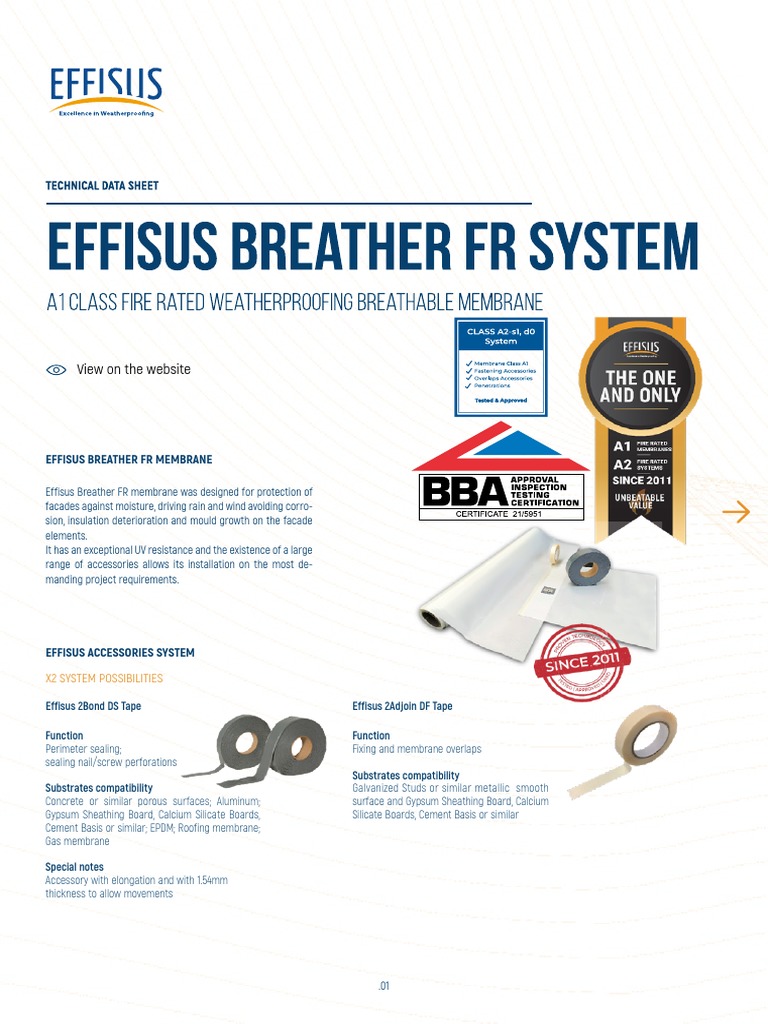 Technical Data Sheet System_Effisus Breather FR | PDF | Concrete | Cement
